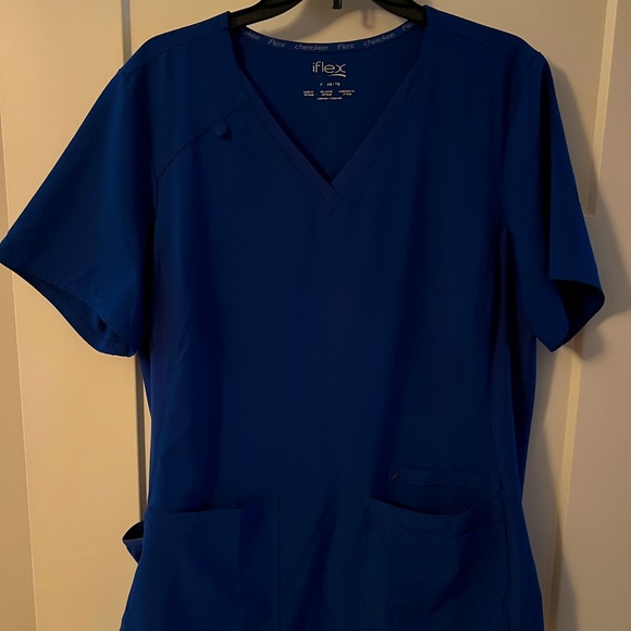 Cherokee | Tops | Cherokee Iflex Blue Scrub Top | Poshmark